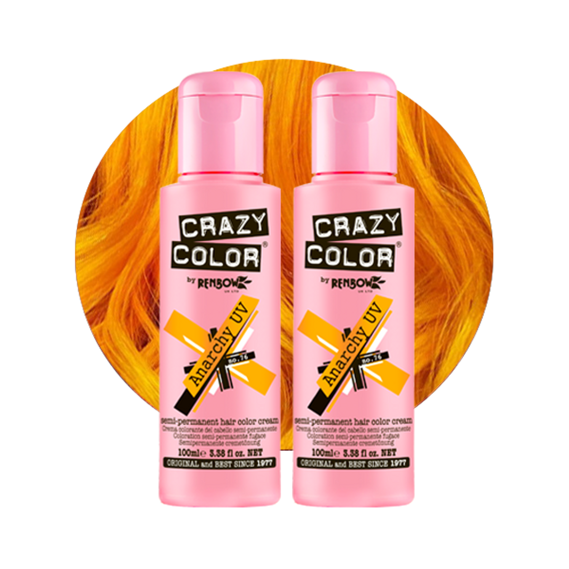 Crazy Color Semi Permanent Anarchy UV Hair Color Cream 100ml (Pack Of